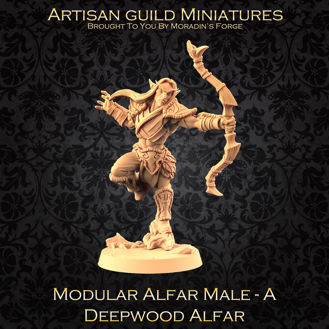 Modular Alfar Male A (elf, Ranger, Fighter, Rogue) - 3D Printed Role ...