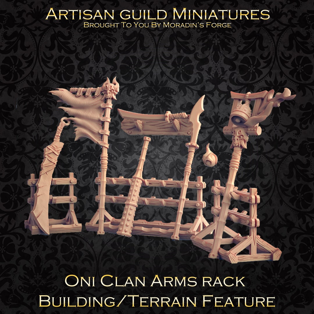 Oni Clan Arms Rack (weapons, Props, Terrain, Building) - 3D Printed ...