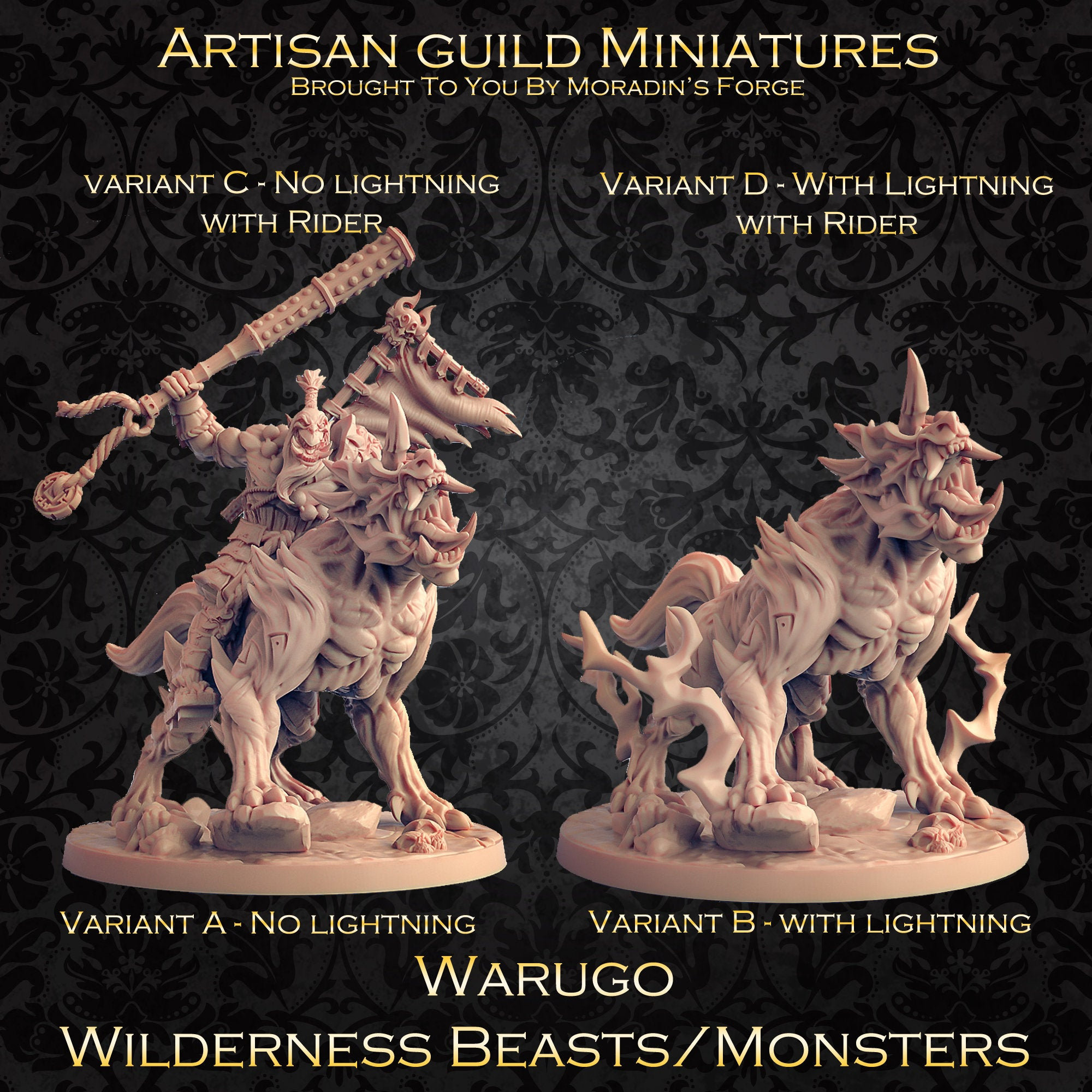 3D PrintedHand Painted Role Playing Miniatures Modular Oni Grunt Male B ...