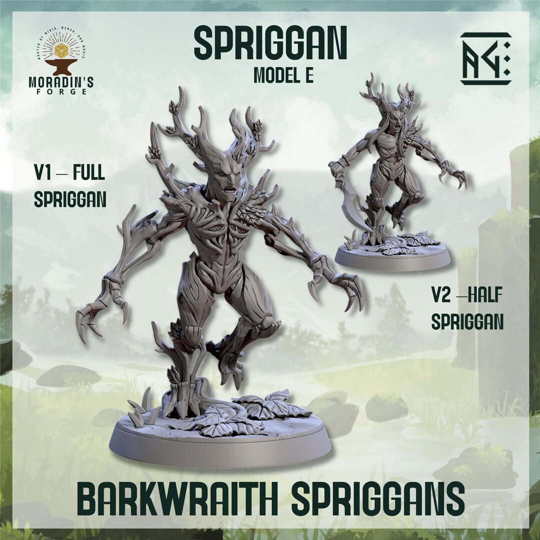 Barkwraith Spriggan E (spriggan, Dryad, Nature Guardian) - 3D Printed ...