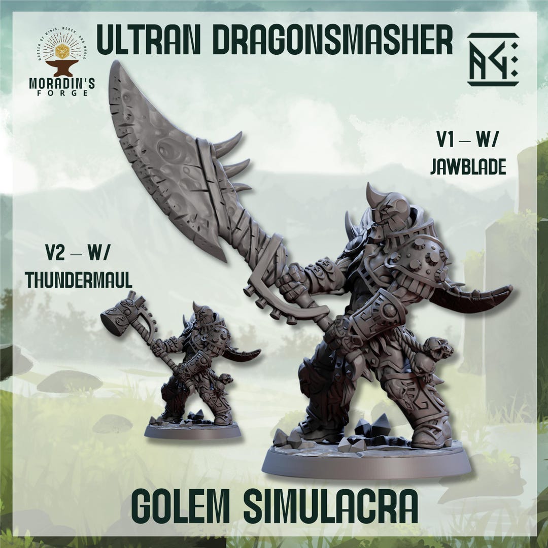 Ultran Dragonsmasher (warforged, Construct, Golem) - 3D Printed Role ...