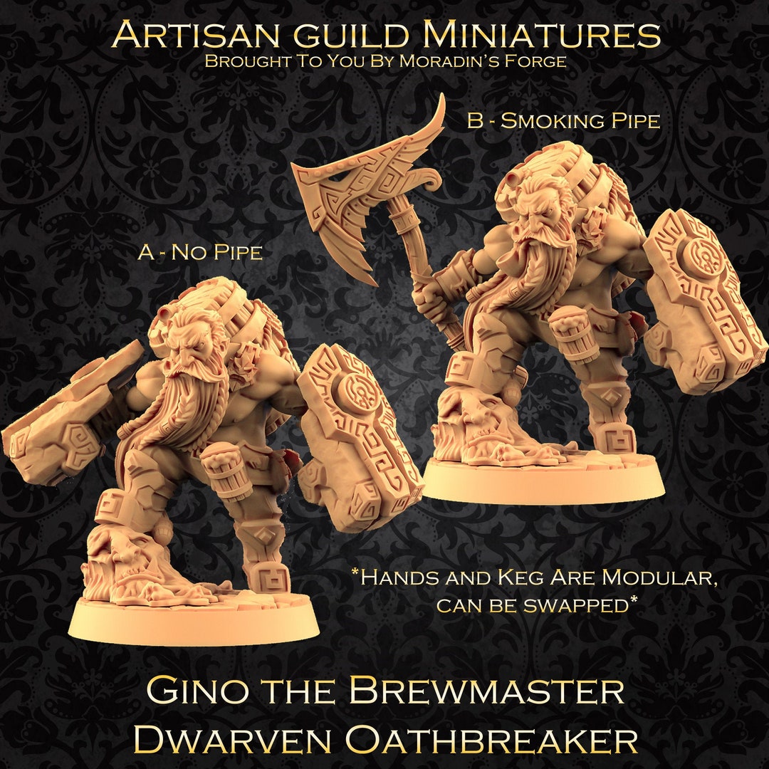 Gino the Brewmaster (dwarf, Fighter, Barbarian, Monk) - 3D Printed Role ...