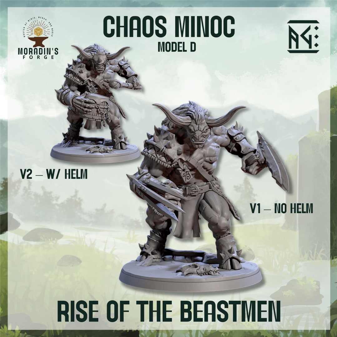 Chaos Minoc Model D (minotaur, Bull Man, Monster, Warrior) - 3D Printed ...