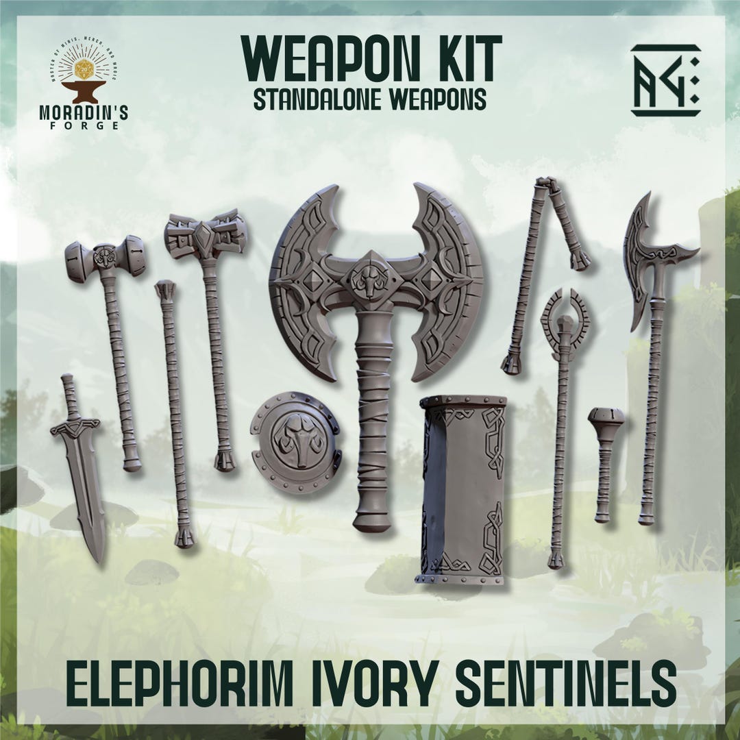 Elephorim Ivory Sentinels Weapon Kit (scatter, Prop, Building) - 3D ...