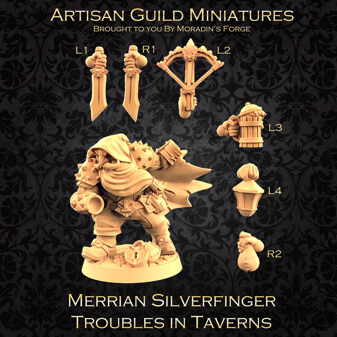 Merrian Silverfinger (dwarf, Rogue, Assassin, Thief) - 3D Printed Role ...