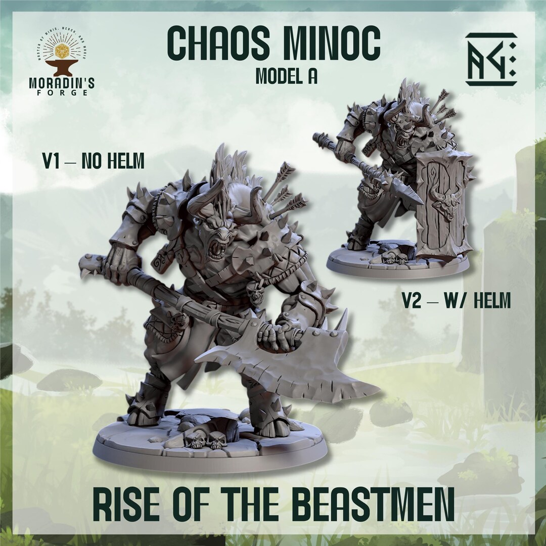 Chaos Minoc Model A (minotaur, Bull Man, Monster, Barbarian) - 3D ...