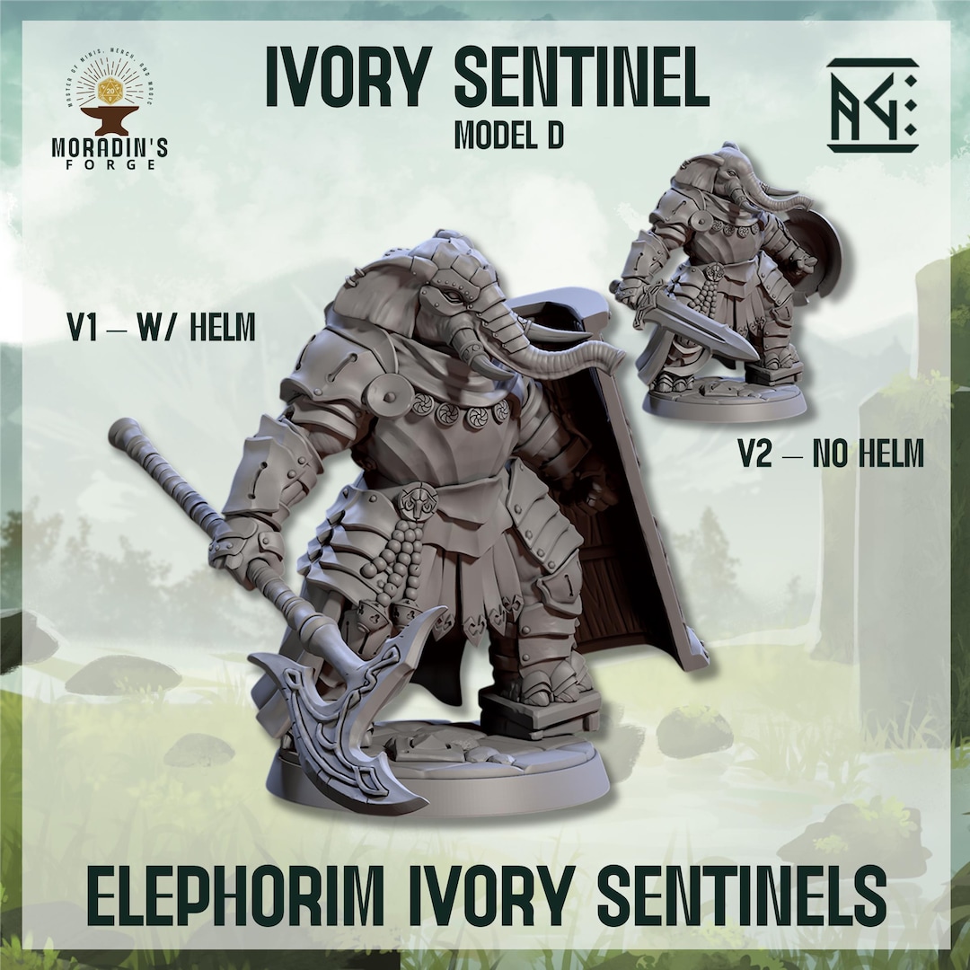 Ivory Sentinel Model D (loxodon, Elephant, Modular) - 3D Printed Role ...
