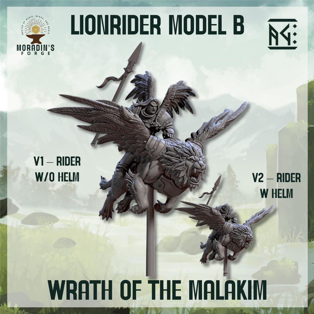 Malak Lionrider B (winged Lion, Angelic Mount, Hero, Cavalry) - 3D ...