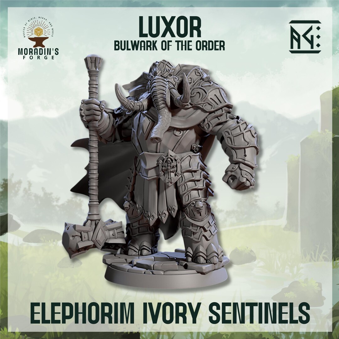 Luxor, Bulwark of the Order (loxodon, Elephant, Warrior) - 3D Printed ...