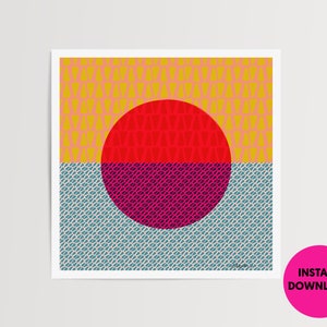 Red Moon Art Printable | Printable | Digital Download | Nature Inspired ...