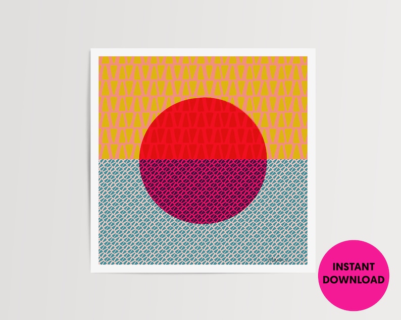 Red Moon Art Printable Printable Digital Download Nature Inspired Art ...