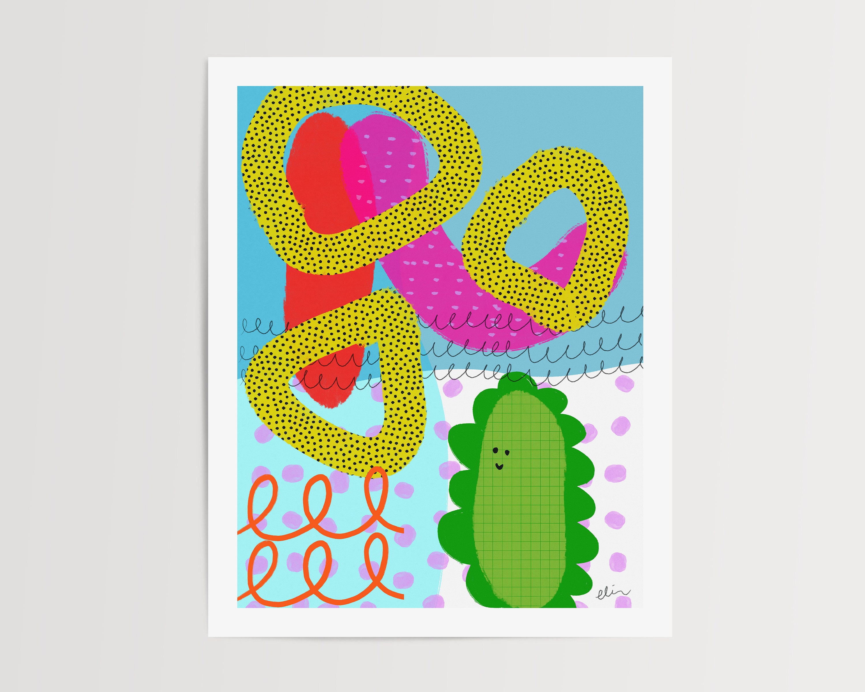 Happy Pickle Art Print by Elisa Bell UNFRAMED Giclée Art Print on High ...