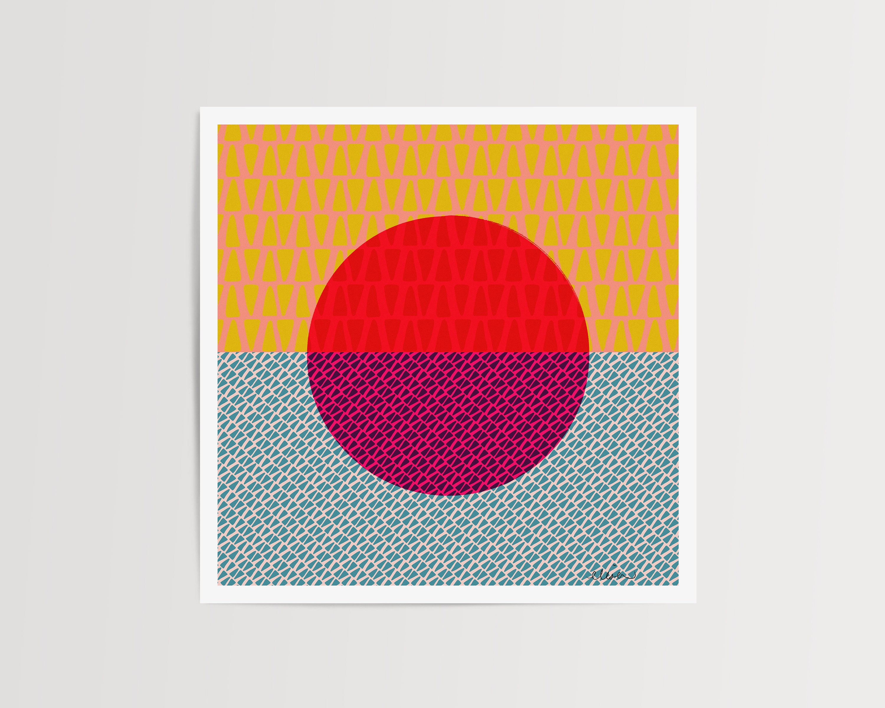 Red Moon Art Print by Elisa Bell UNFRAMED Giclée Art Print on High ...