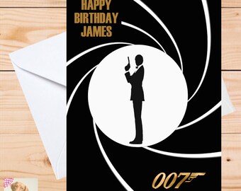 007 Birthday Card | Etsy UK