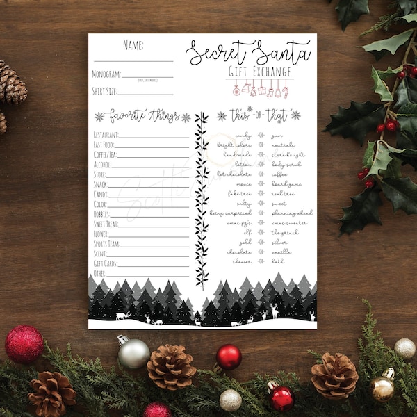 Secret Santa Questionnaire Printable Questions Etsy secret-santa-questionnaire-printable-questions-etsy