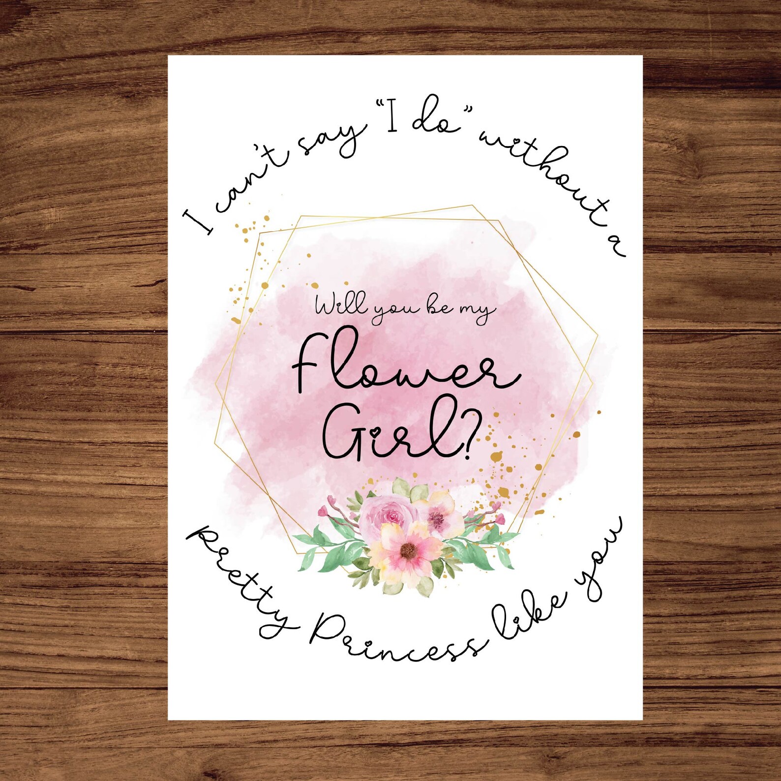 Flower Girl Proposal, Princess, Wedding, Digital Download, DIY Custom ...