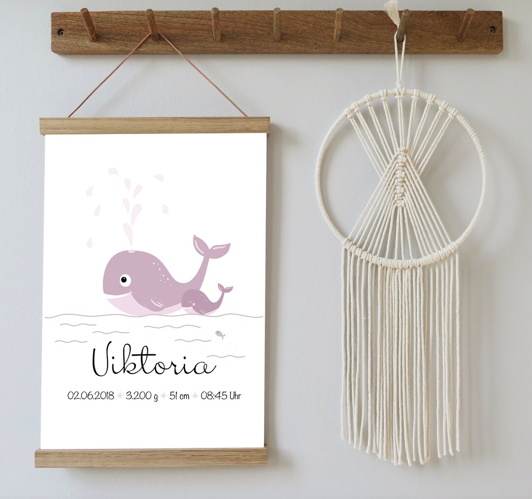Photo de naissance baleine avec bébé violet imprimé - Etsy France