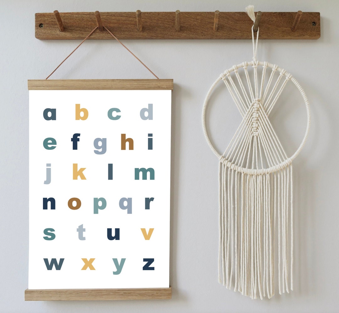 ABC Lowercase Letters Blue, Yellow / the Alphabet / Print in Sizes A4 ...