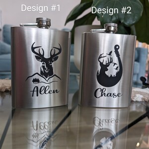 Custom Engraved Flask / Personalized Hunting & Fishing Design - Etsy