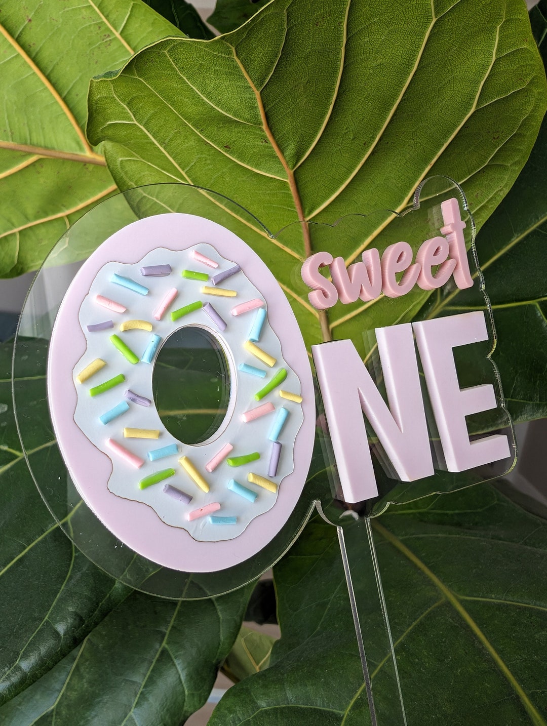 Sweet One - First Birthday Cake Topper - Donut and Sprinkles - Etsy