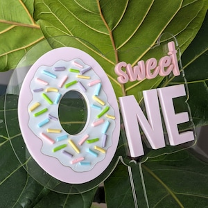 Sweet One - First Birthday Cake Topper - Donut and Sprinkles - Etsy