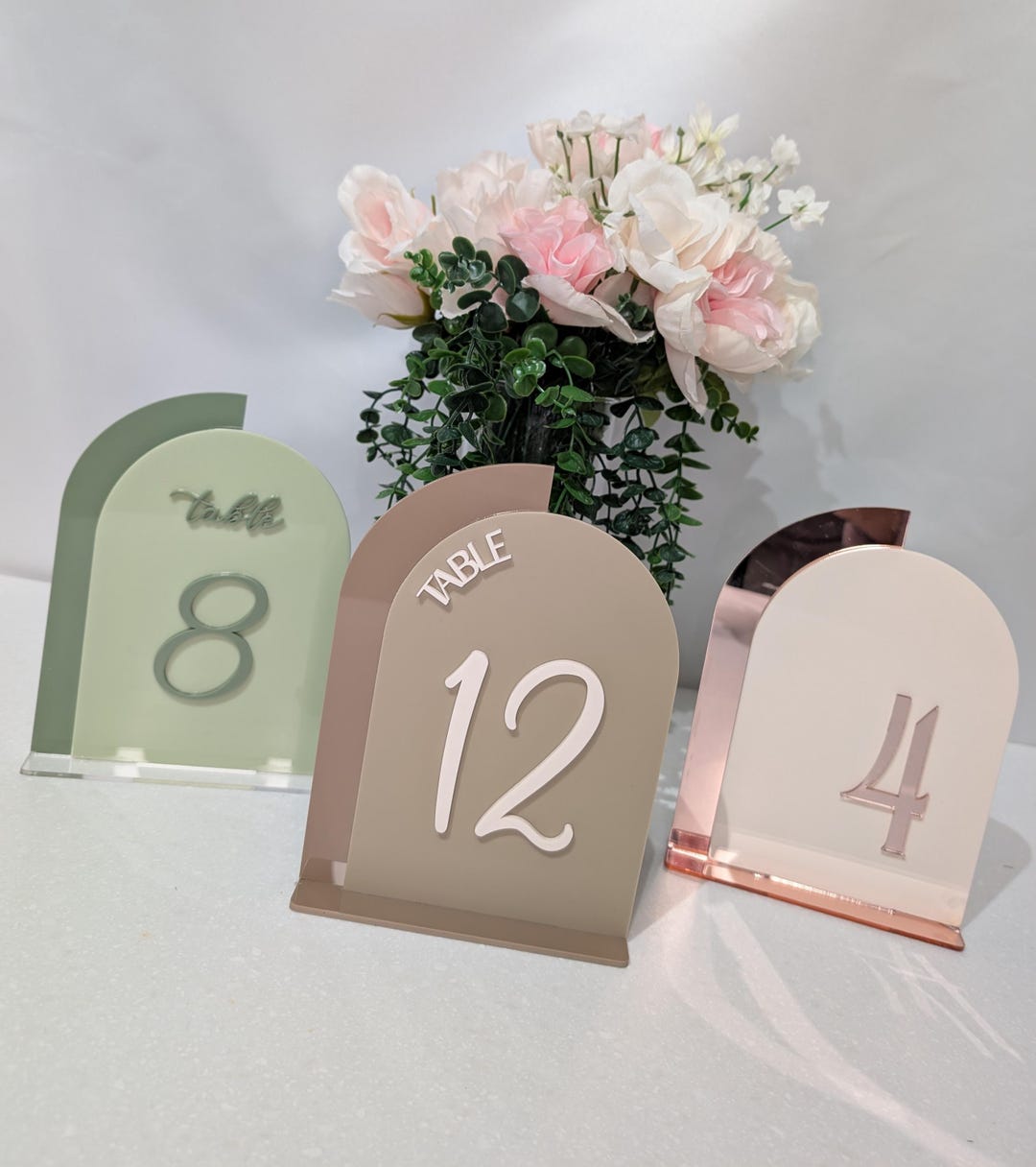 Fully Custom (87 Color Options) Arch Wedding Table Numbers With Accent ...