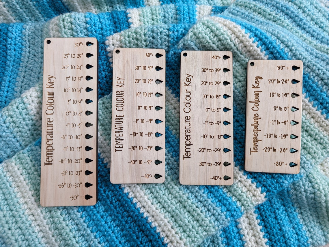 Canadian/celsius Wood Temperature Blanket Colour Key / Guide With ...