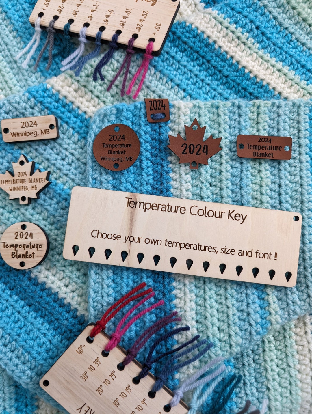 Custom Wood Temperature Blanket Colour Key / Guide With Optional ...