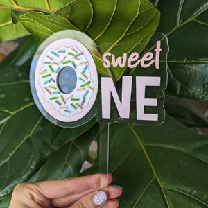 Sweet One - First Birthday Cake Topper - Donut and Sprinkles - Etsy