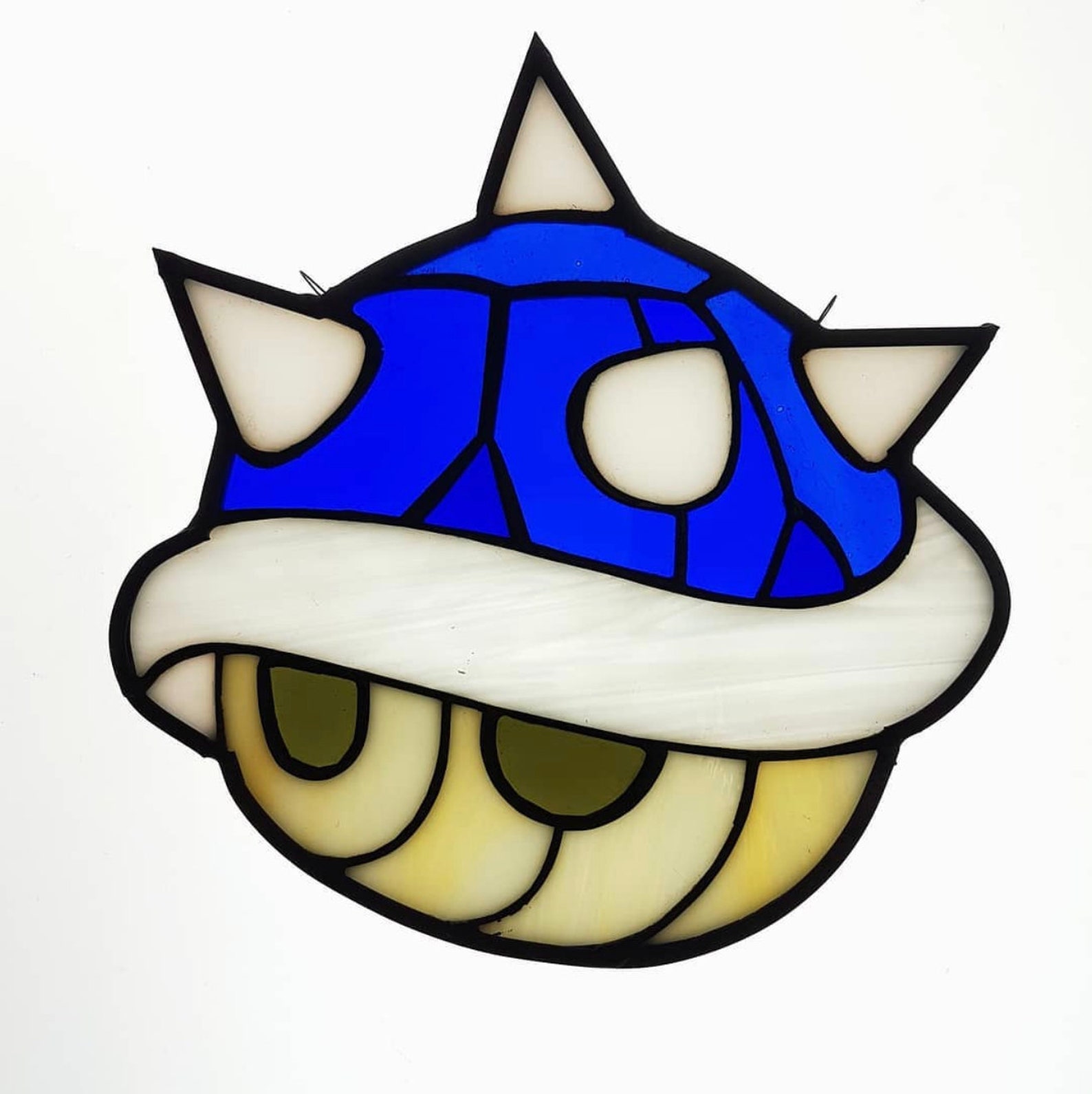 Mario Inspired Stained Glass Pattern Blue Shell - Etsy