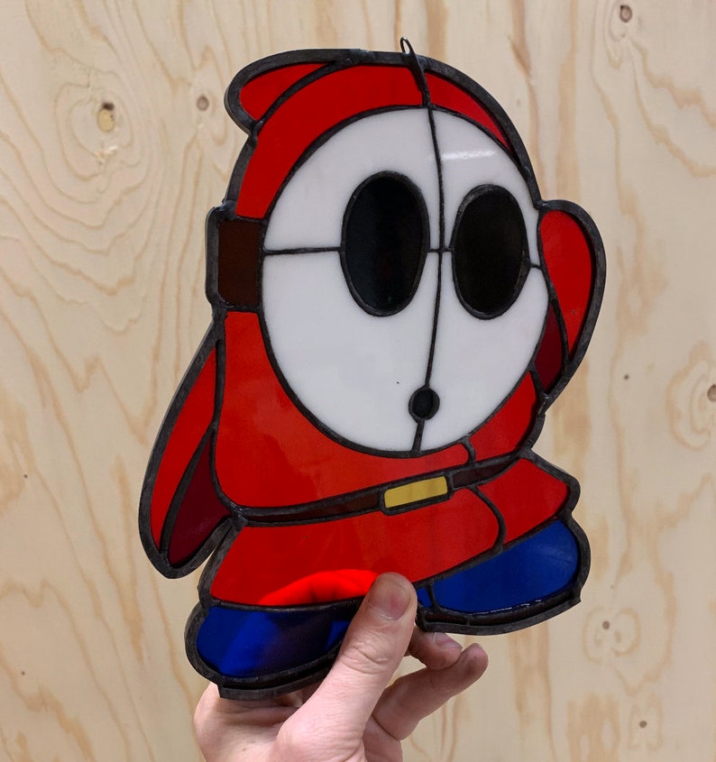 Mario Inspired Stained Glass Pattern Shyguy - Etsy