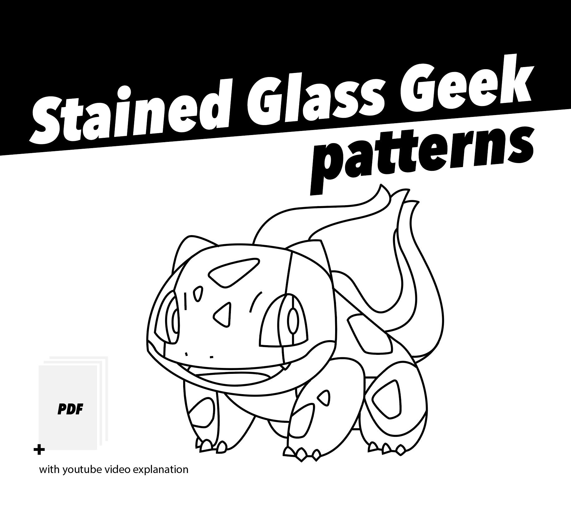 Bulbasaur Inspired Stained Glass Pattern - Etsy