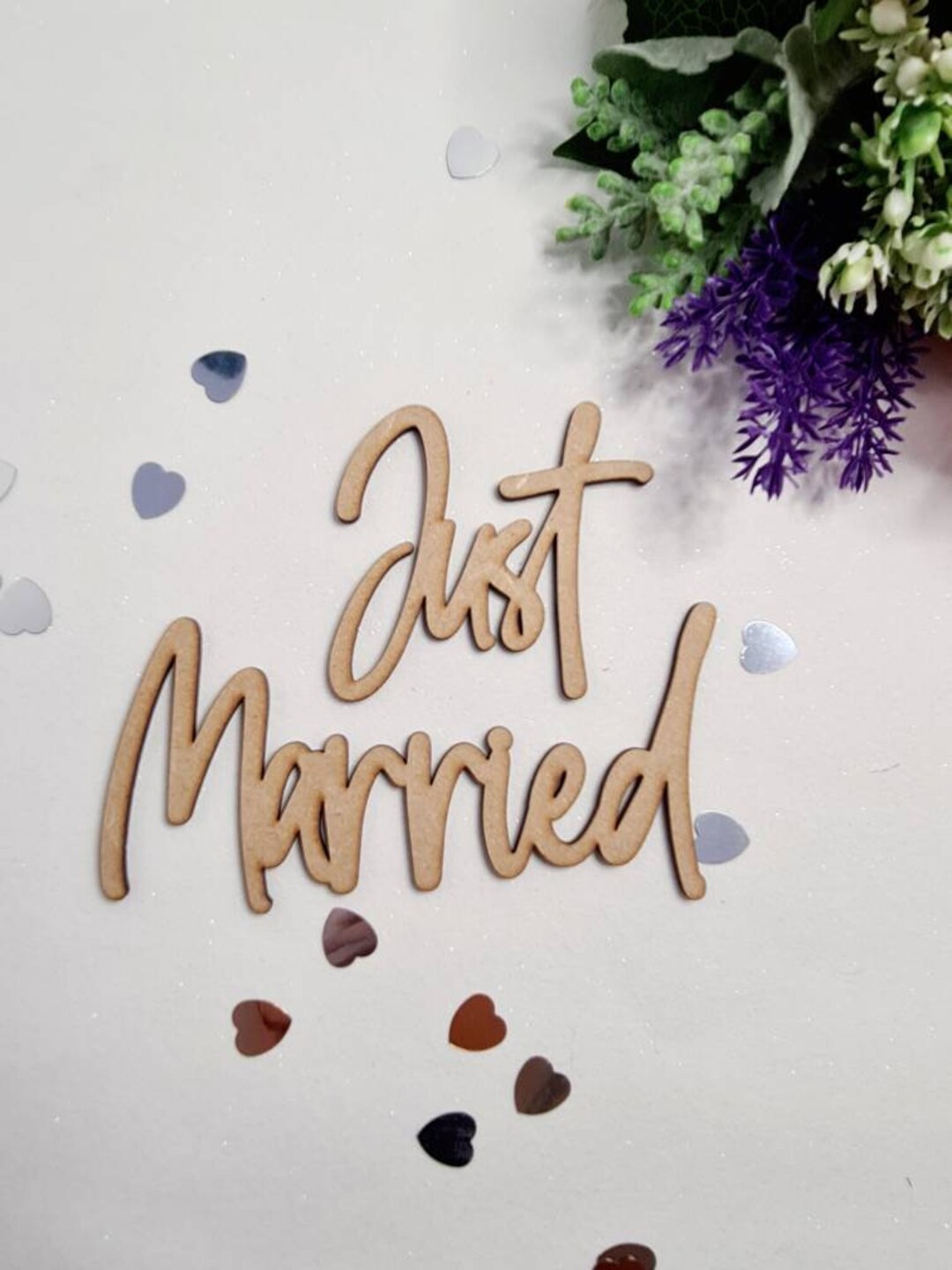 Just Married Wooden Letter Craft Supplies Cut Out, Laser Cut Wording ...