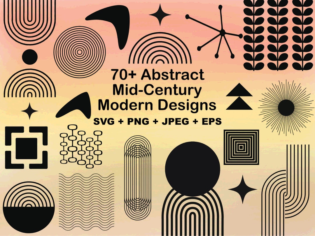Mid Century Modern Shapes Svg, Retro Shapes Svg, Minimalist Svg Designs ...