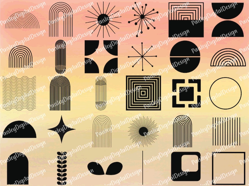 Mid Century Modern Shapes Svg, Retro Shapes Svg, Minimalist Svg Designs ...