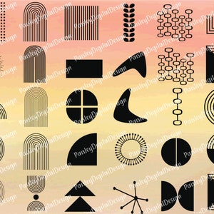 Mid Century Modern Shapes Svg, Retro Shapes Svg, Minimalist Svg Designs ...