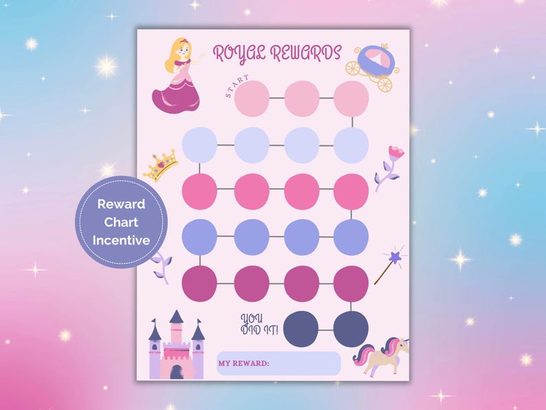 Princess Reward Chart for Children, Printable Behavior or Chore Chart ...