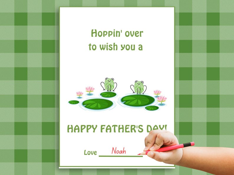 Father S Day Card Fingerprint Art Craft Cute Frog Theme Keepsake