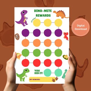 Dinosaur Reward Chart for Children, Printable Download - Etsy