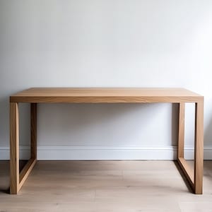 Natural Oak Minimalist Desk for Home and Office - 100% Solid Oak Wood ...