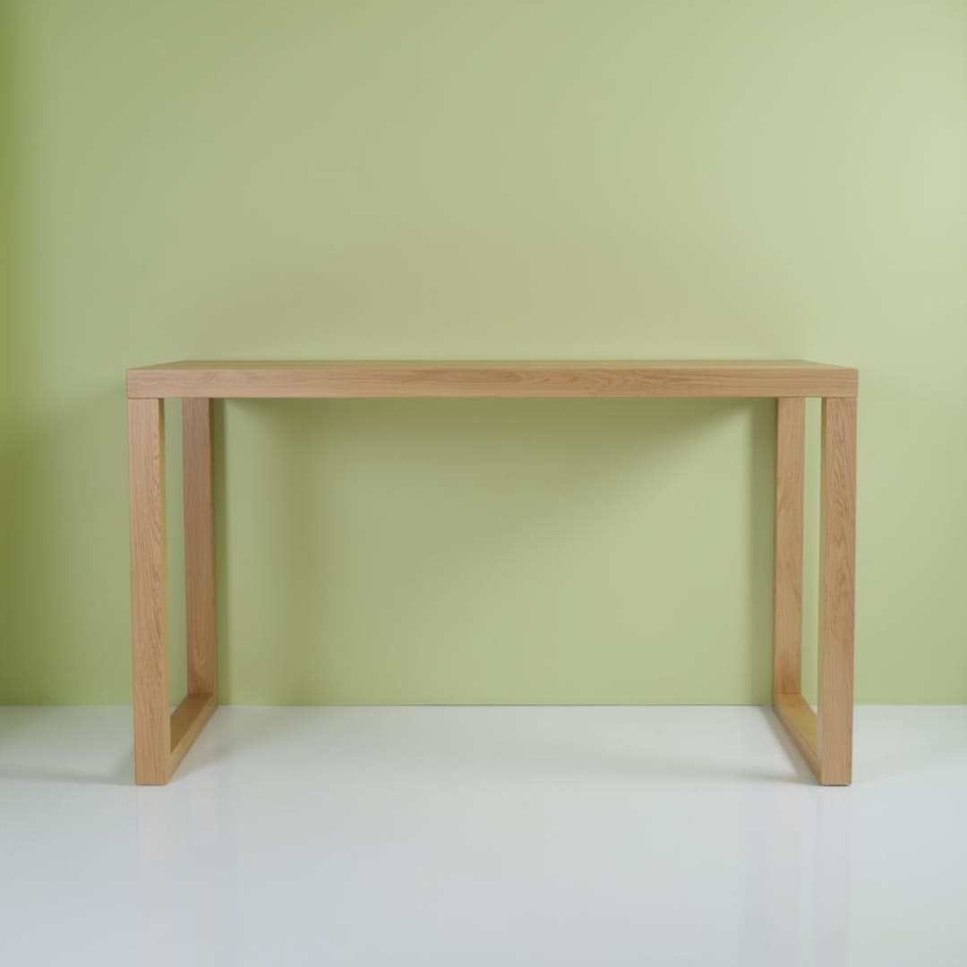 Natural Oak Minimalist Desk for Home and Office - 100% Solid Oak Wood ...