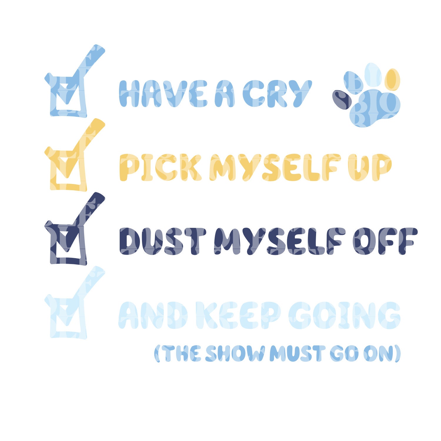 DIGITAL Bluey Inspired Mental Health Checklist Have A Cry PNG - Etsy