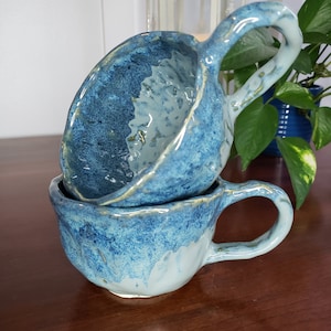 Pinch Pot Mug Set Handmade Ceramic Unique His and Hers Friendship Mug ...