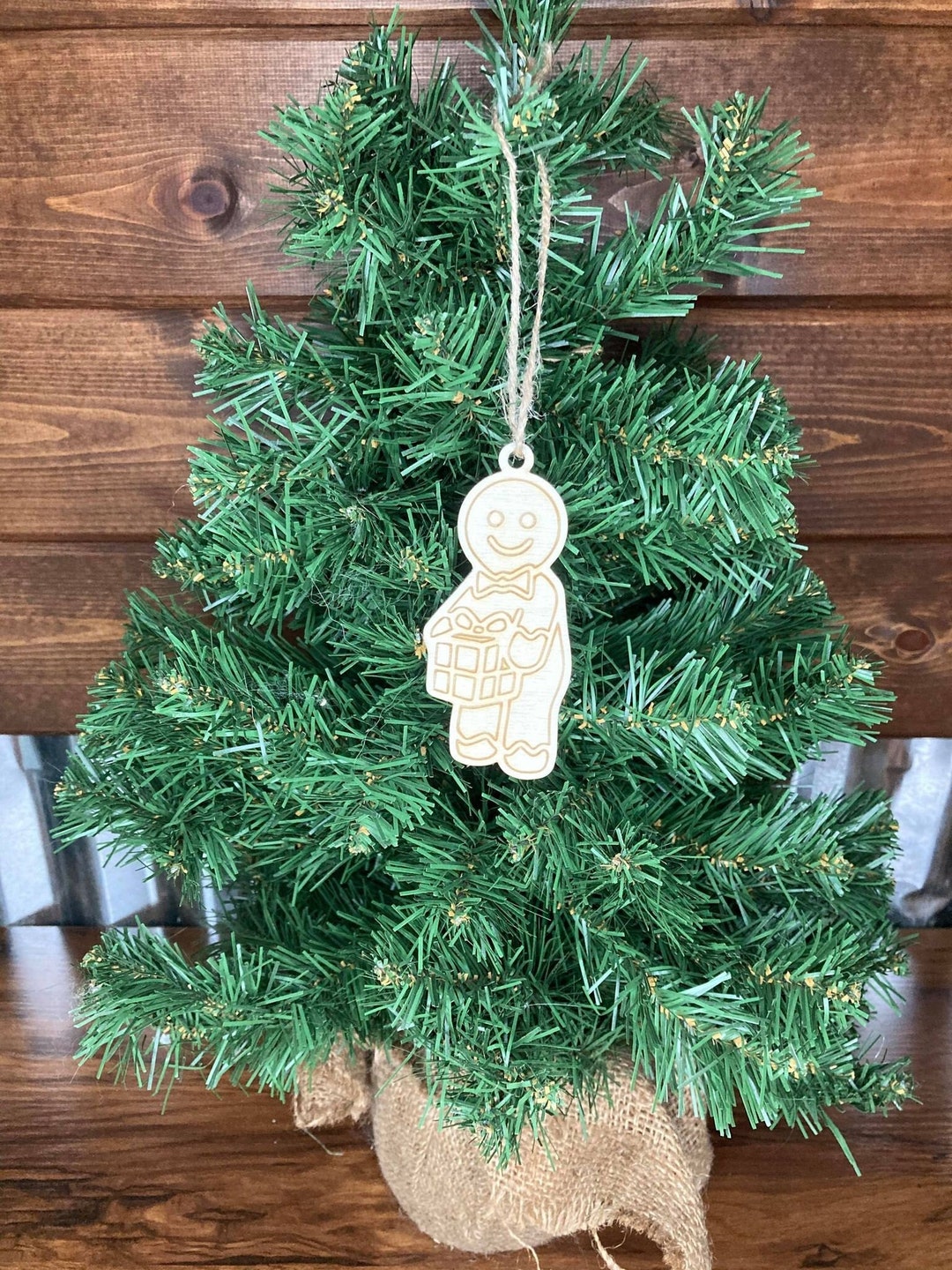 Ginger Breadman With Gift Christmas Ornament Personalized - Etsy