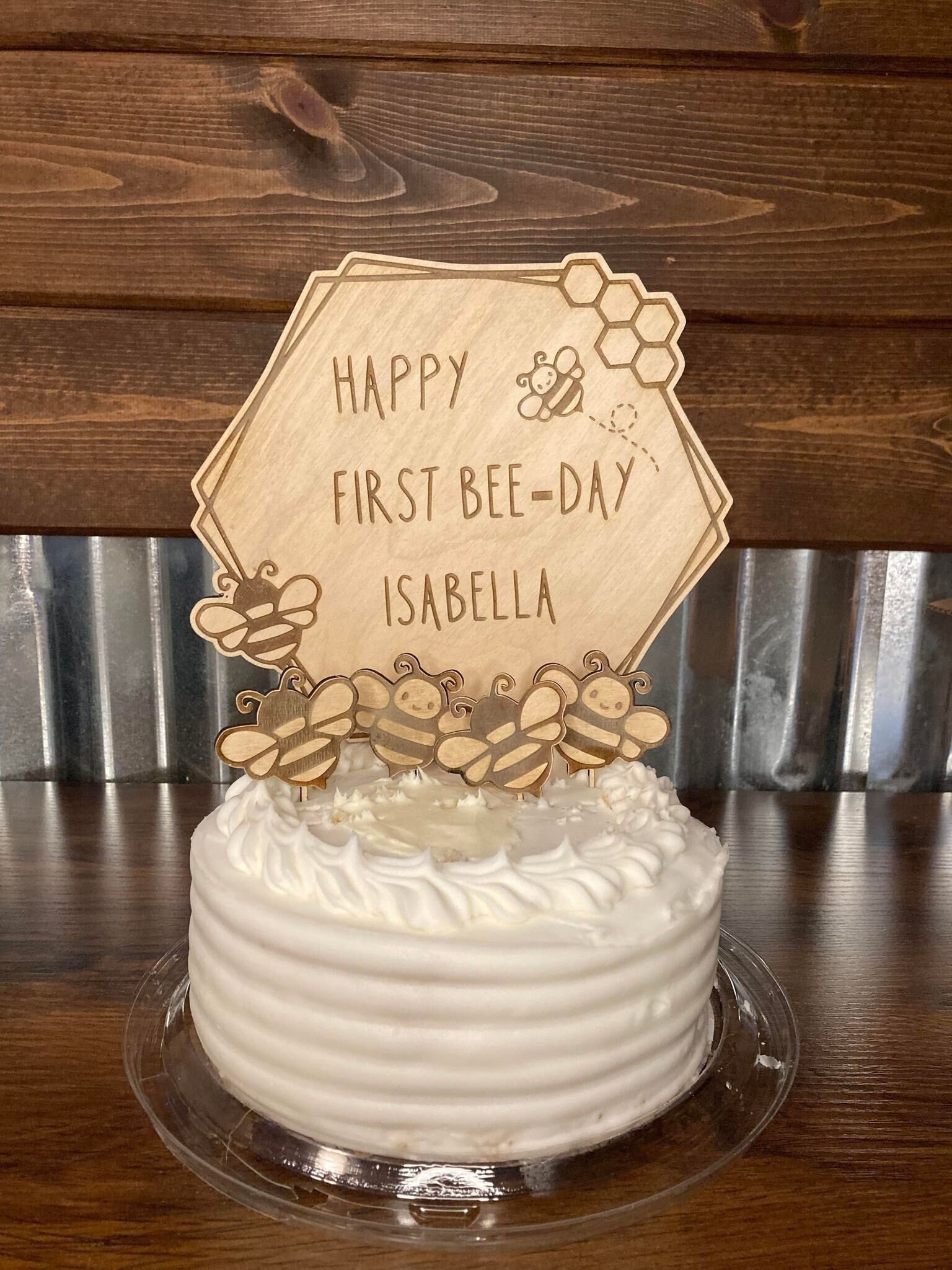Happy First Bee-day Cake Topper With Bee Cupcake Toppers | Etsy
