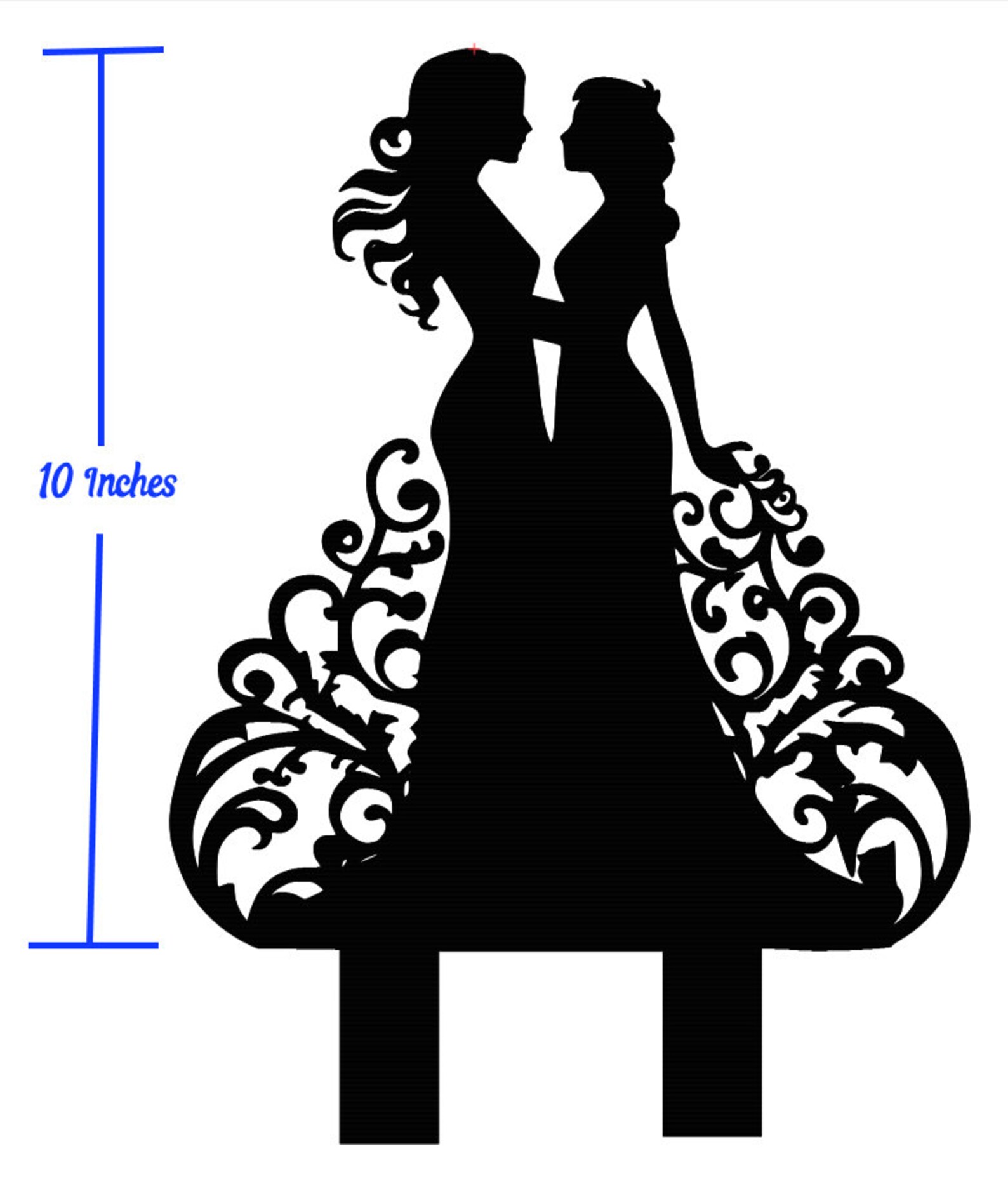 Wedding Cake Topper - Bride and Bride With Vines - Made to Order - One ...