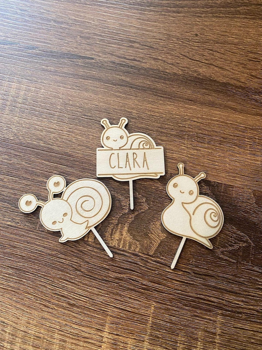 Snail Cup Cake Toppers! Snail Party! Custom Name Topper! Birthday Party ...