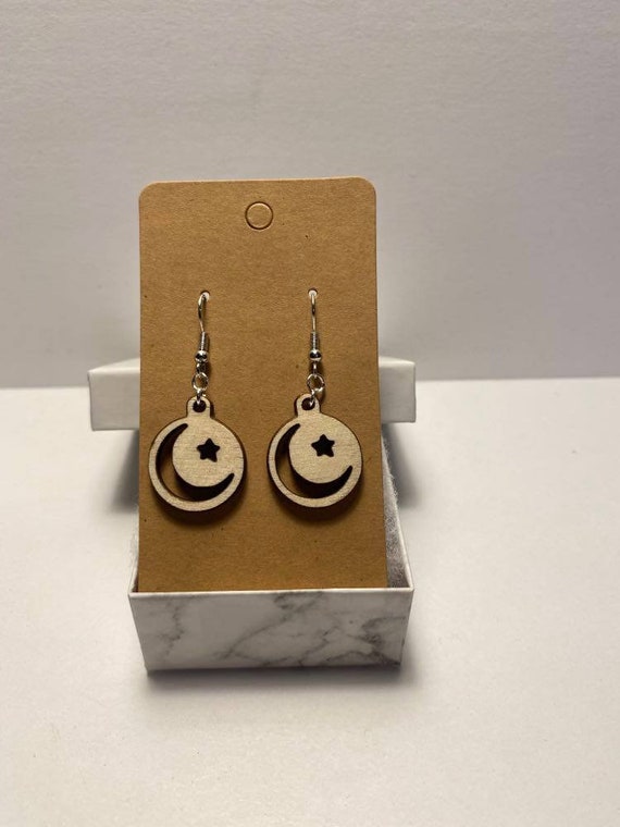 Moon Star Earrings Ships Fast Etsy