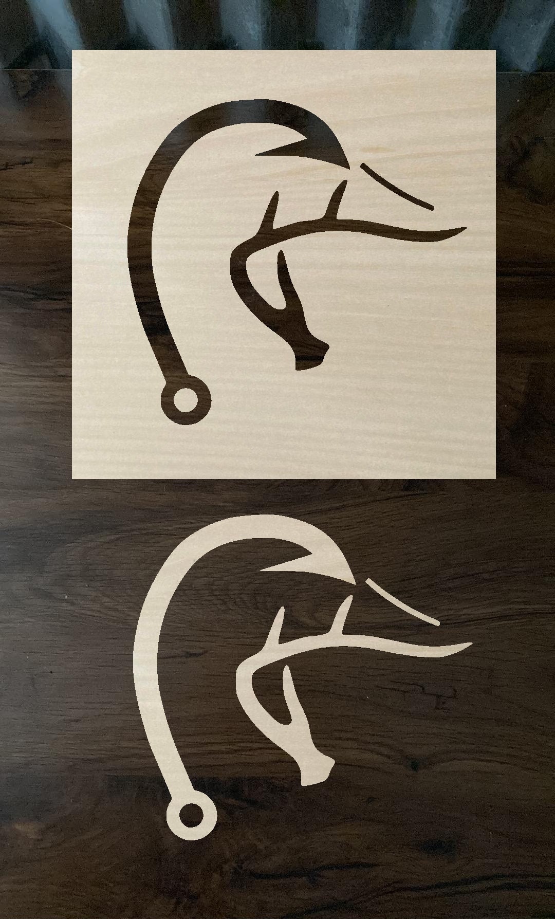Bleach Stencil Duck Fishing Antler 1/4 Thick Wood Made to Last - Etsy