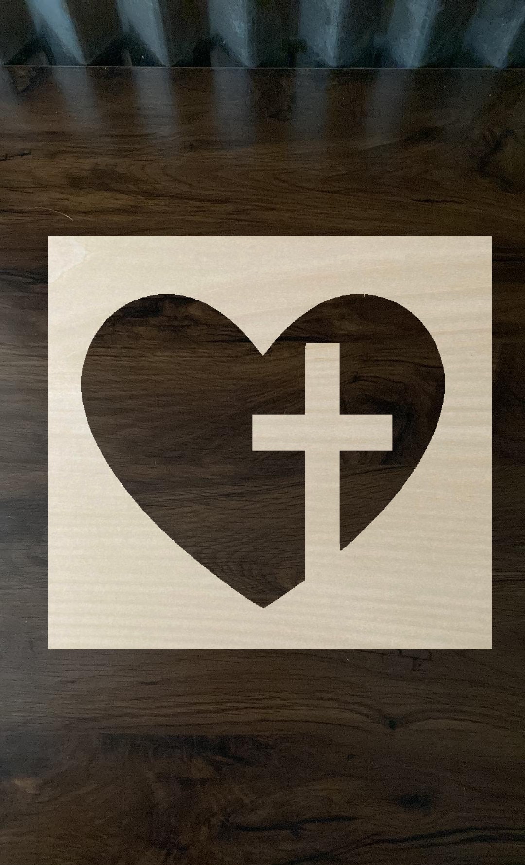 Bleach Stencil Heart Cross Stencil - Etsy